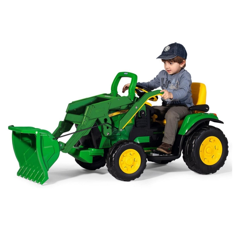 Peg Perego John Deere Ground Loader Childrens Ride On Digger-Green