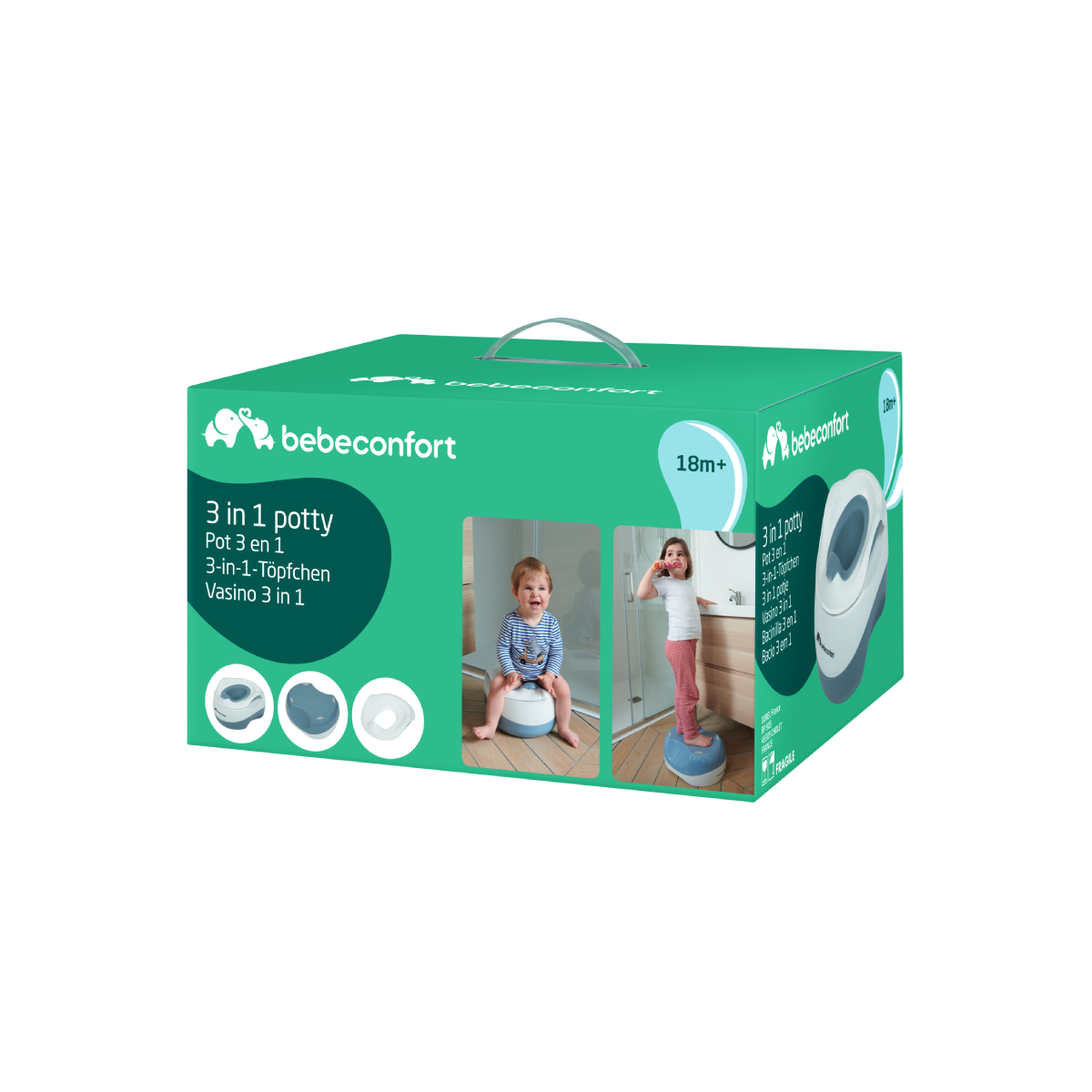 Bebeconfort 3in1 Potty/Toilet Seat/Step Stool - White/Grey